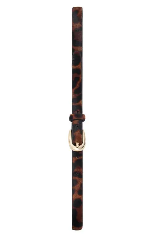 Mango Leopard Print Calf Hair Belt