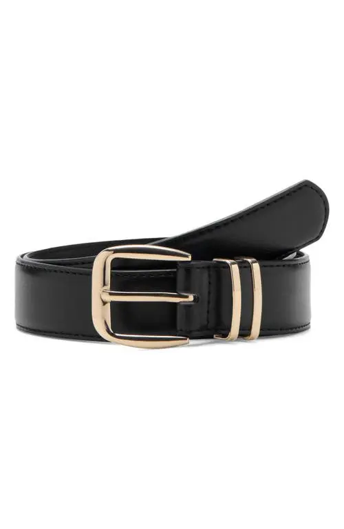 Mango Square Buckle Belt - Black