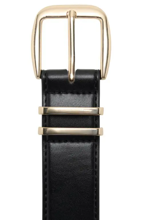 Mango Square Buckle Belt - Black