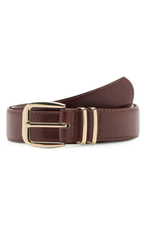 Mango Square Buckle Belt - Brown
