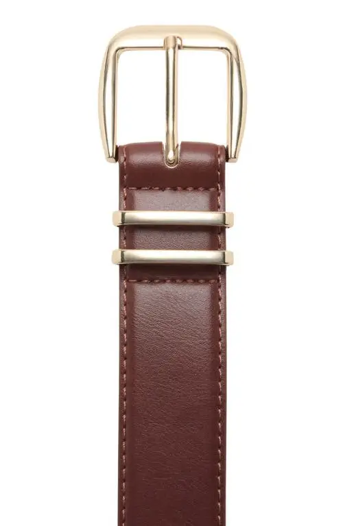Mango Square Buckle Belt - Brown
