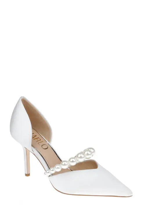 HARLO Emma Bridal D'orsay Heels With Pearl Strap