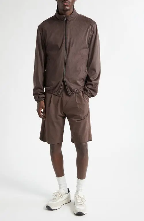 Herno Faux Suede Bomber Jacket - Chocolate