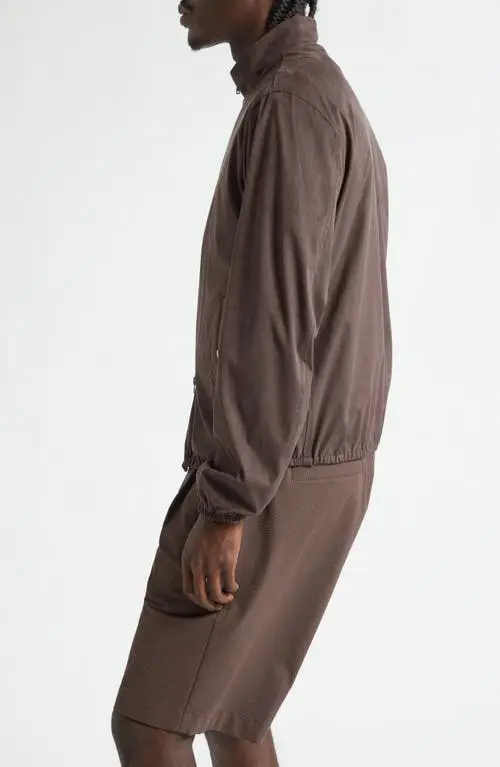 Herno Faux Suede Bomber Jacket - Chocolate