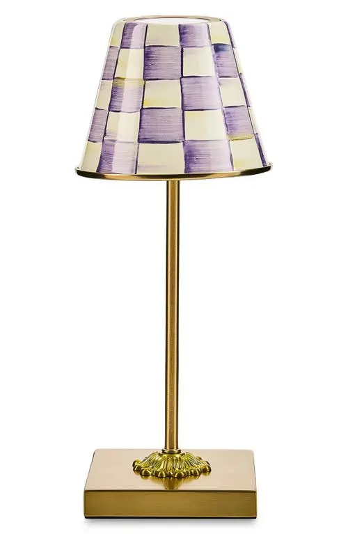 MACKENZIE-CHILDS Check Led Rechargeable Cafe Table Lamp - Violet