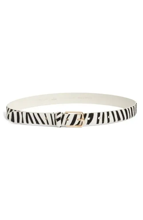 Nordstrom Yvette Calf Hair Belt - Zebra- Gold
