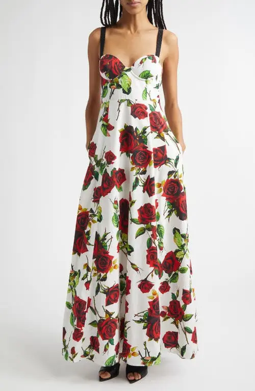 L'Agence Sutton Floral Print Maxi Dress