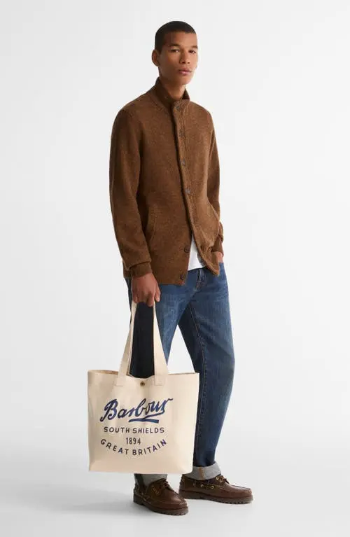 Barbour Script Cotton Canvas Tote