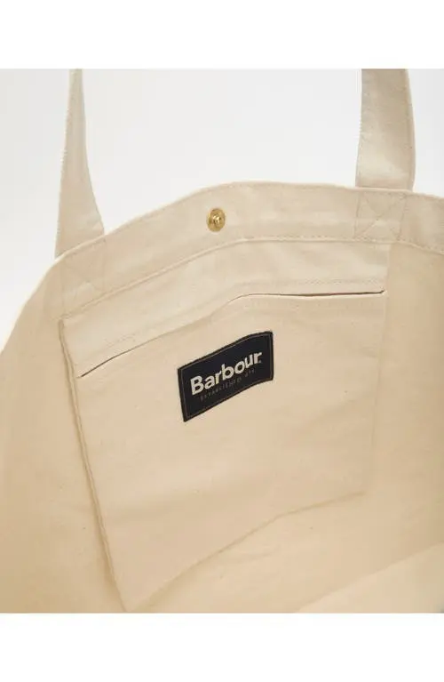 Barbour Script Cotton Canvas Tote