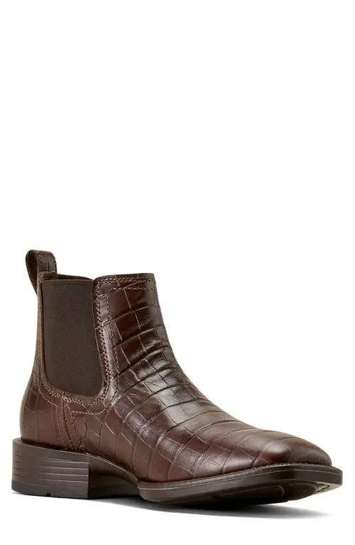 Ariat Booker Wide Square Toe Chelsea Boot - Brown