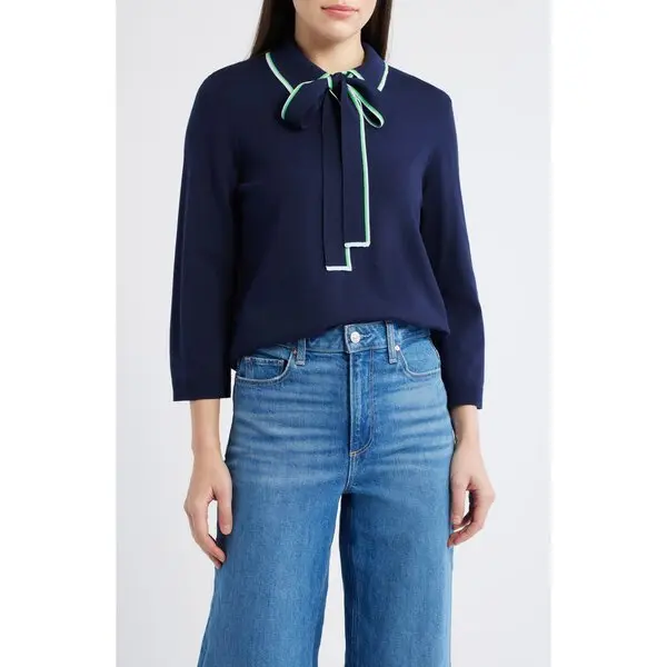Wit & Wisdom Tipped Bow Sweater