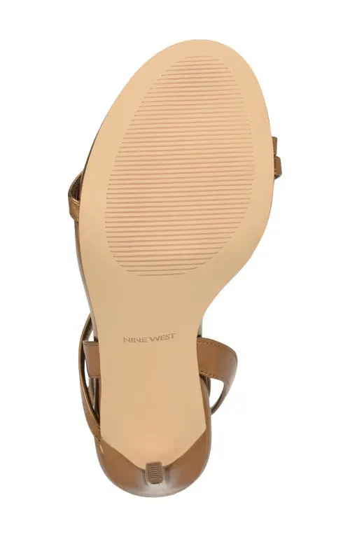 Nine West Ankle Strap Stiletto Sandals - Gold