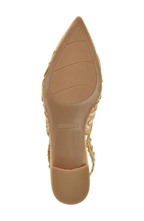 Nine West Jovias Slingback Pointed Toe Flat - Light Natural