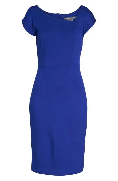 French Connection Lula Asymmetrical Neck Sheath Dress