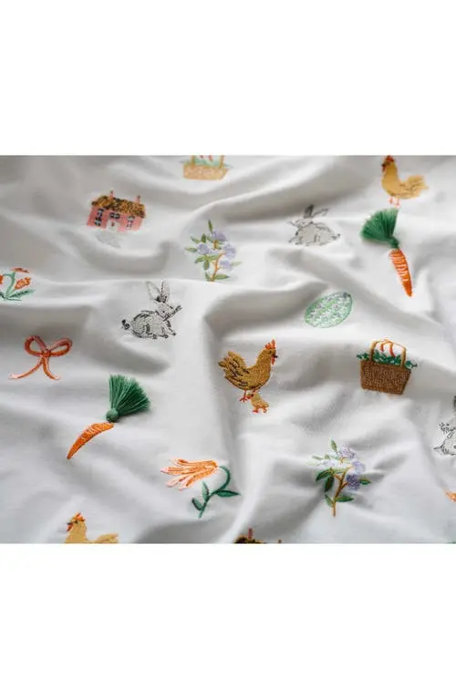 RIFLE PAPER CO. Spring Farm Embroidered Cotton Tea Towel