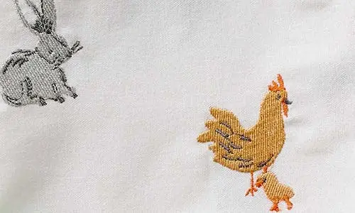 RIFLE PAPER CO. Spring Farm Embroidered Cotton Tea Towel