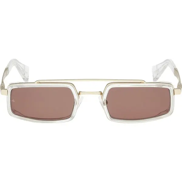 Rag & Bone 52mm Navigator Sunglasses - Gold/crystal Clear/brown