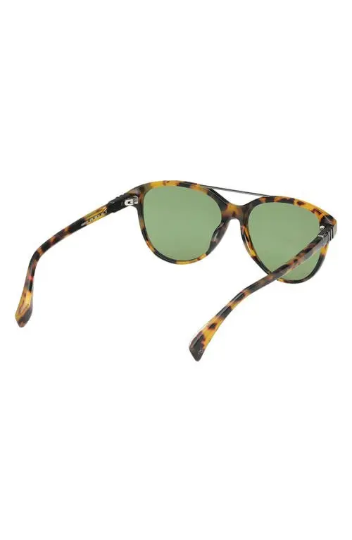 Rag & Bone 54mm Pilot Sunglasses - Milky Amber Tort/green Lenses