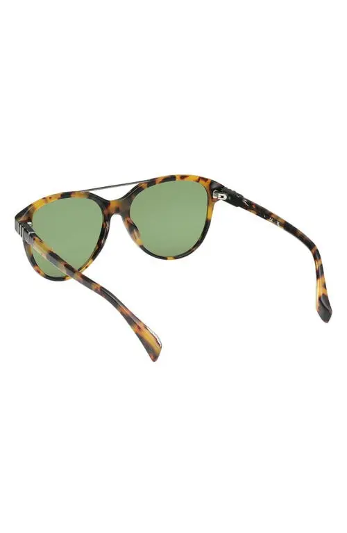 Rag & Bone 54mm Pilot Sunglasses - Milky Amber Tort/green Lenses
