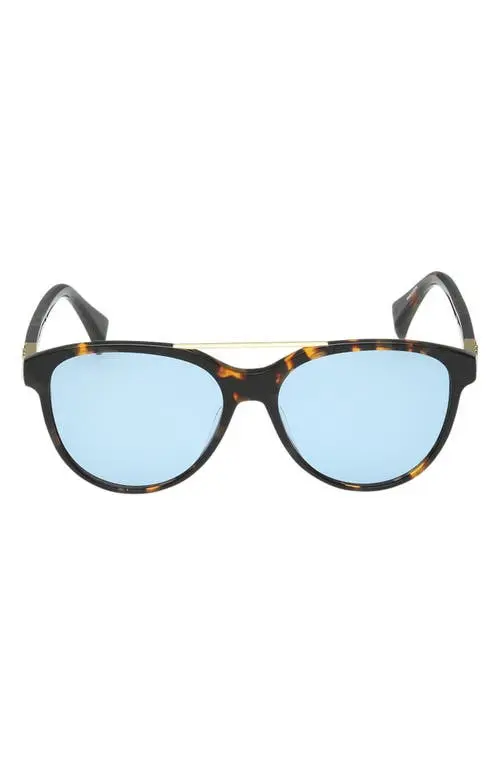 Rag & Bone 54mm Pilot Sunglasses - Milky Classic Tort/blue