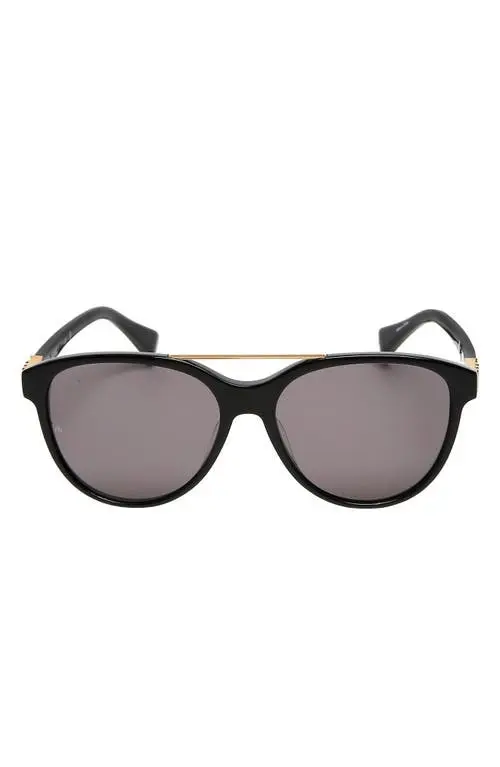 Rag & Bone 54mm Pilot Sunglasses - Shiny Black/smoke Lenses