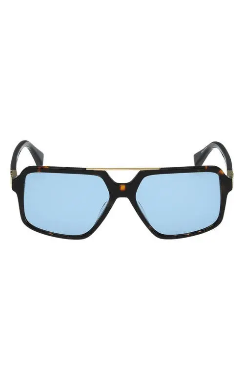 Rag & Bone 56mm Navigator Sunglasses - Milky Classic Tort/blue
