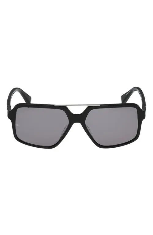 Rag & Bone 56mm Navigator Sunglasses - Shiny Black/smoke Lenses