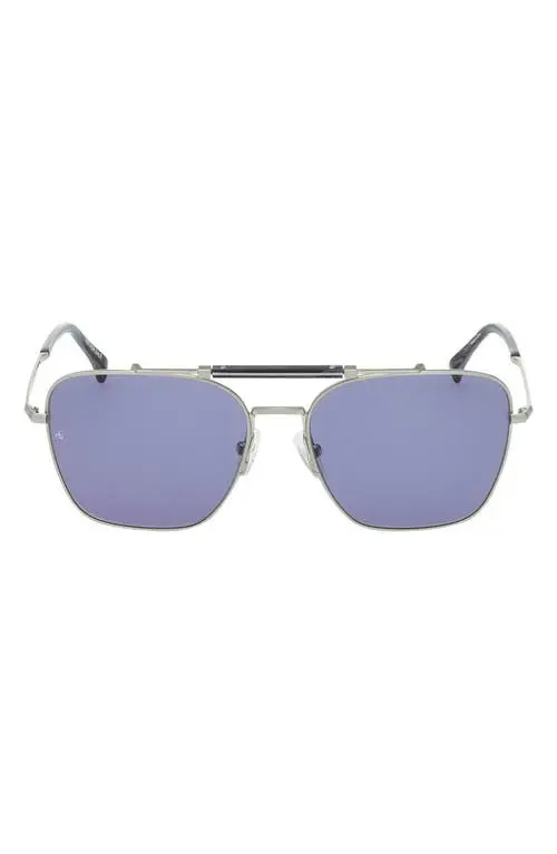 Rag & Bone 56mm Navigator Sunglasses - Silver/navy Horn/blue