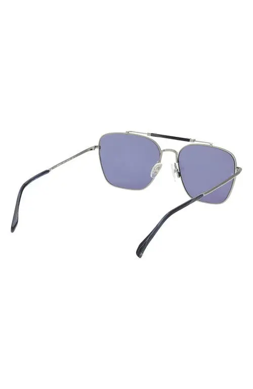 Rag & Bone 56mm Navigator Sunglasses - Silver/navy Horn/blue