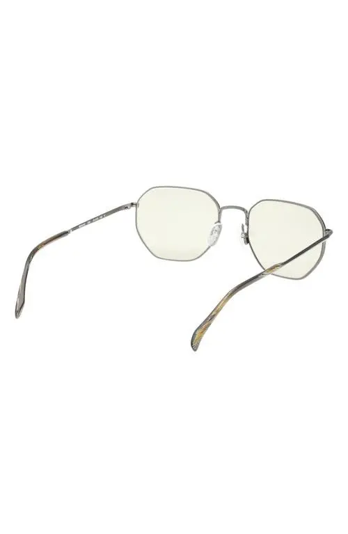 Rag & Bone Geometric Sunglasses - Gunmetal/green Horn/olive