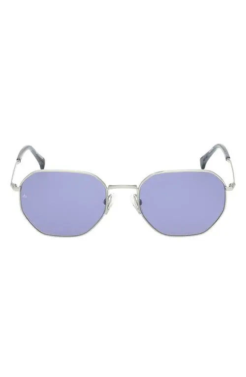 Rag & Bone Geometric Sunglasses - Silver/navy Horn/blue
