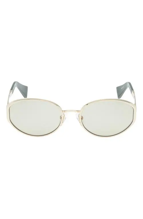 Rag & Bone 55mm Oval Sunglasses - Gold/olive Green/olive