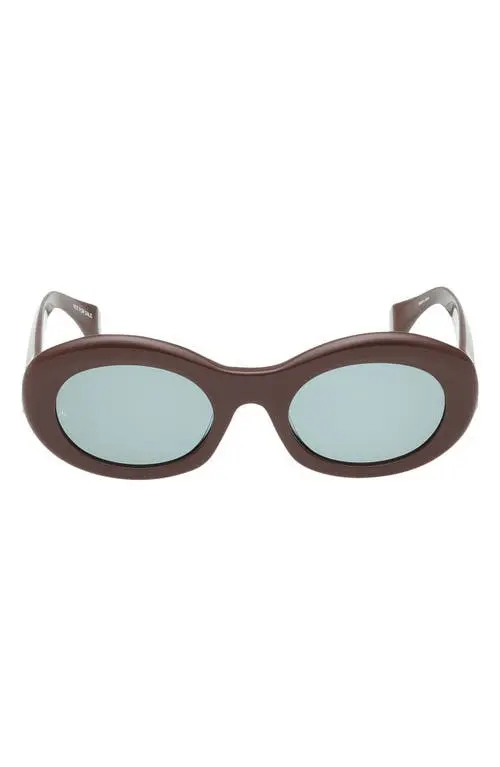 Rag & Bone 51mm Oval Sunglasses - Shiny Cappuccino/green Lenses