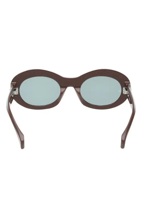 Rag & Bone 51mm Oval Sunglasses - Shiny Cappuccino/green Lenses