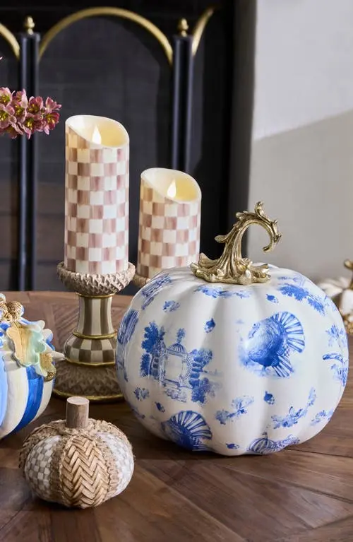 MACKENZIE-CHILDS Check 7-inch Flameless Pillar Candle