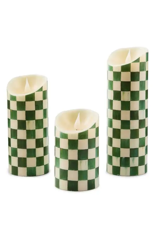 MACKENZIE-CHILDS Check Flameless 7-inch Pillar Candle