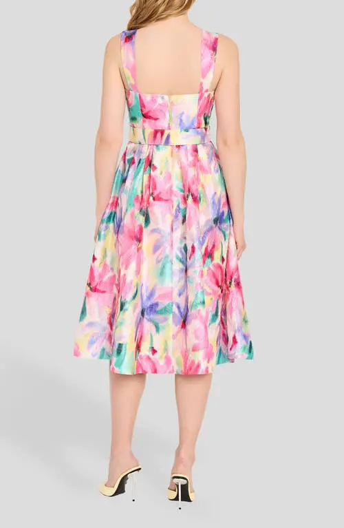 TAHARI ASL Floral Fit & Flare Dress