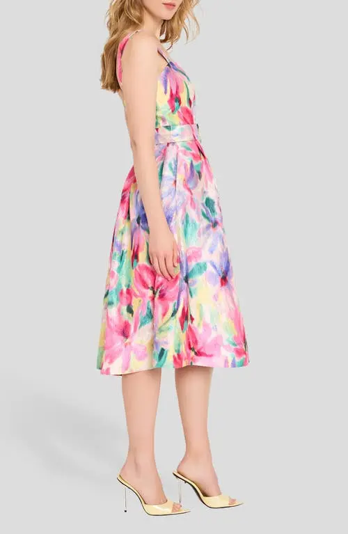TAHARI ASL Floral Fit & Flare Dress
