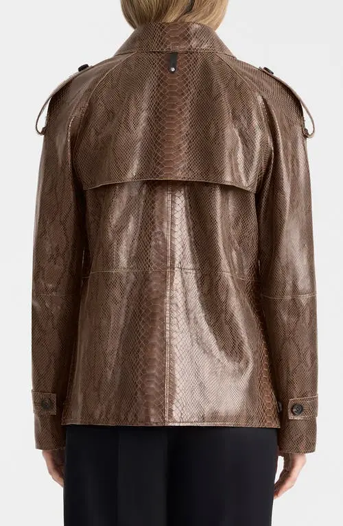 Mackage Dolores Double-breasted Leather Coat - Umber