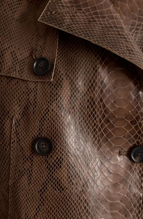 Mackage Dolores Double-breasted Leather Coat - Umber