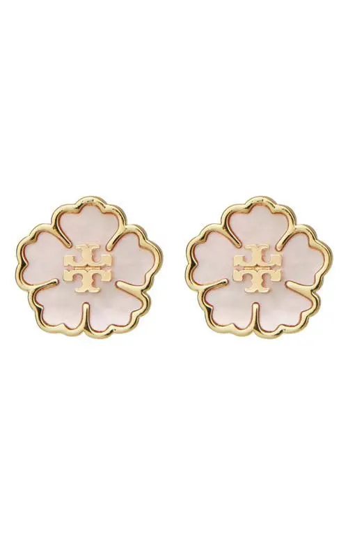 Tory Burch Forget Me Not Stud Earrings - Tory Gold/mother Of Pearl