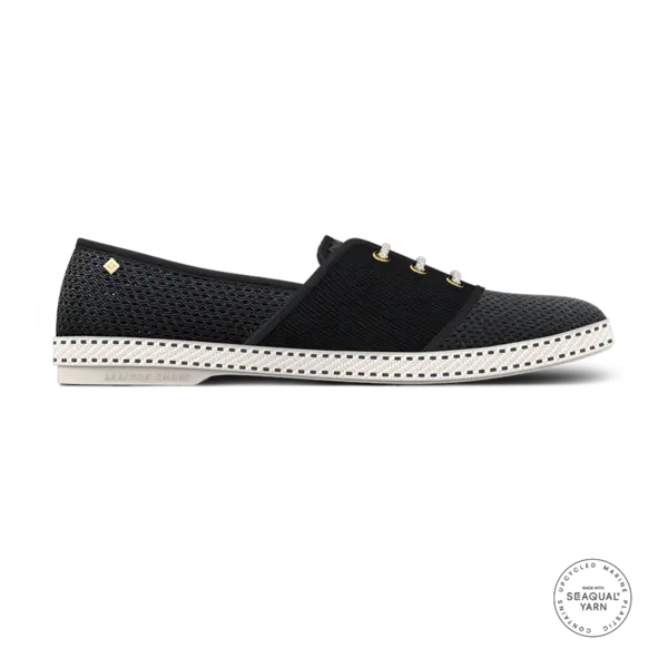 Rivieras Classic Canvas & Mesh Slip-on Loafer - Black