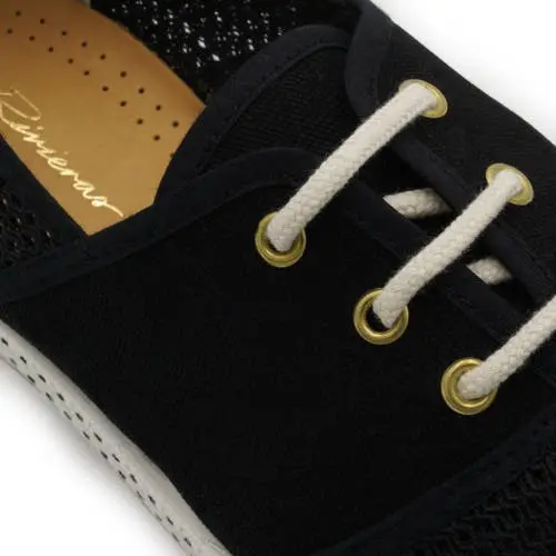 Rivieras Classic Canvas & Mesh Slip-on Loafer - Black