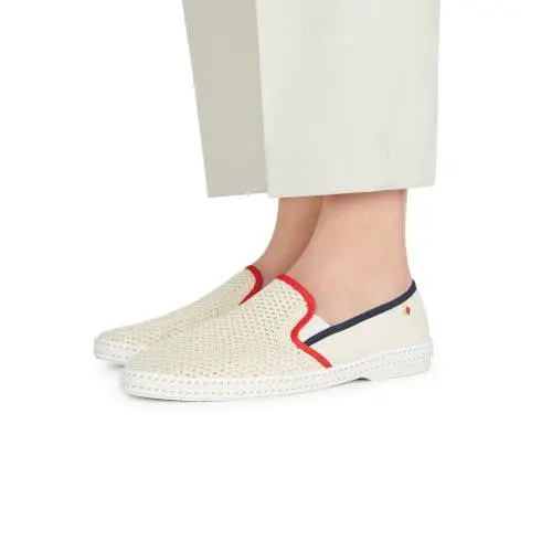 Rivieras Classic Canvas & Mesh Slip-on Loafer - Cream/contrast