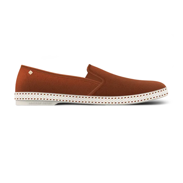 Rivieras Classic Cotton Canvas Slip-on Loafer With Laces - Terracotta
