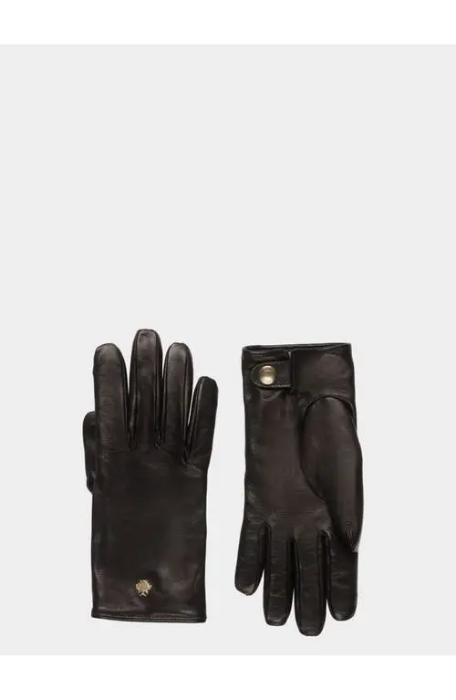 Bally Gloves With Crest Logo - Black