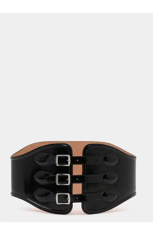 Bally Glendet 170mm Leather Corset Belt - Black