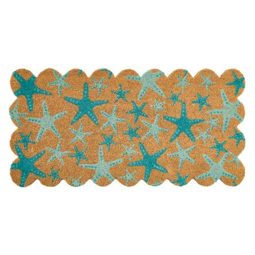 MDESIGN Starfish Coir Doormat For Indoor/outdoor Entrance, Non-slip Backing, 20" X 40 - Natural