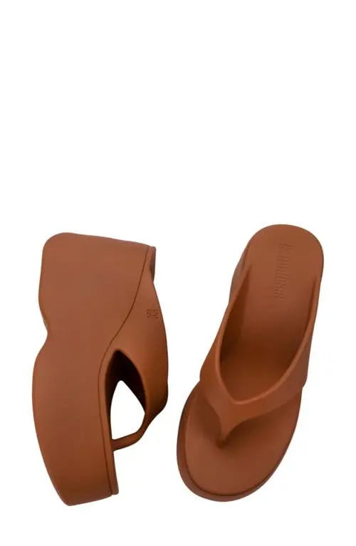 Melissa Platform Wedge Flip Flop - Brown