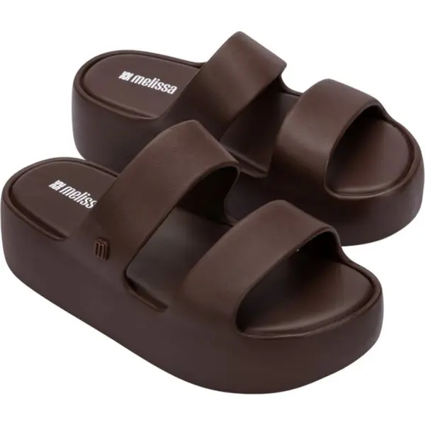 Melissa Free Line Platform Slides - Bronze